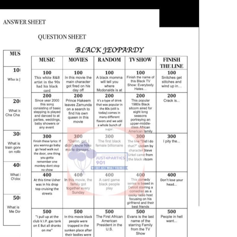 Jeopardy Family Questions - Etsy UK