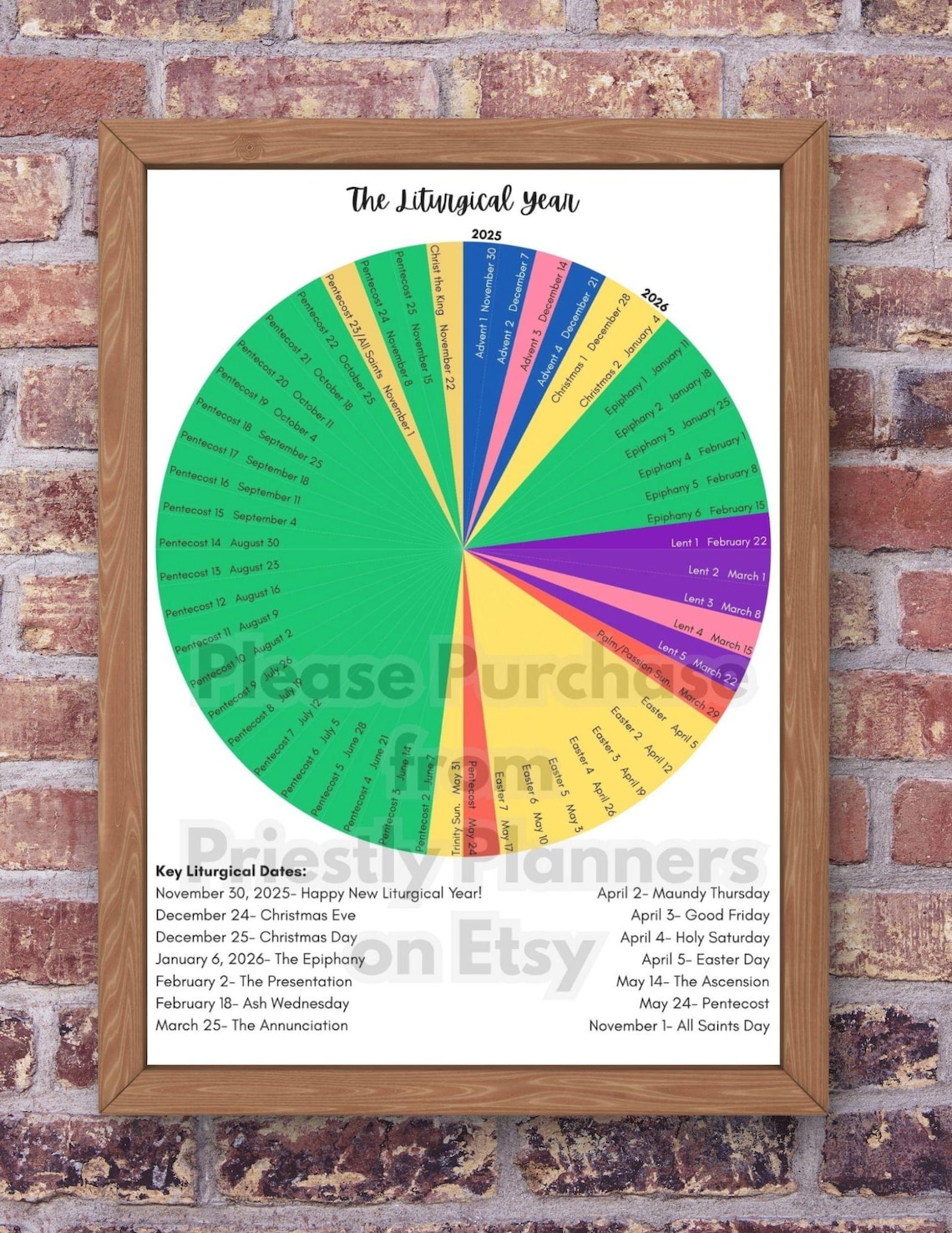 Liturgical Calendar Wheel: Church Year Reference (digital Download) - Etsy