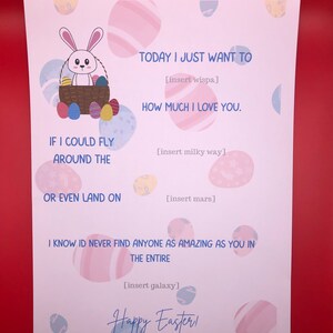 Easter Chocolate Poem, Chocolate Poem, Easter Chocolate Gift for ...