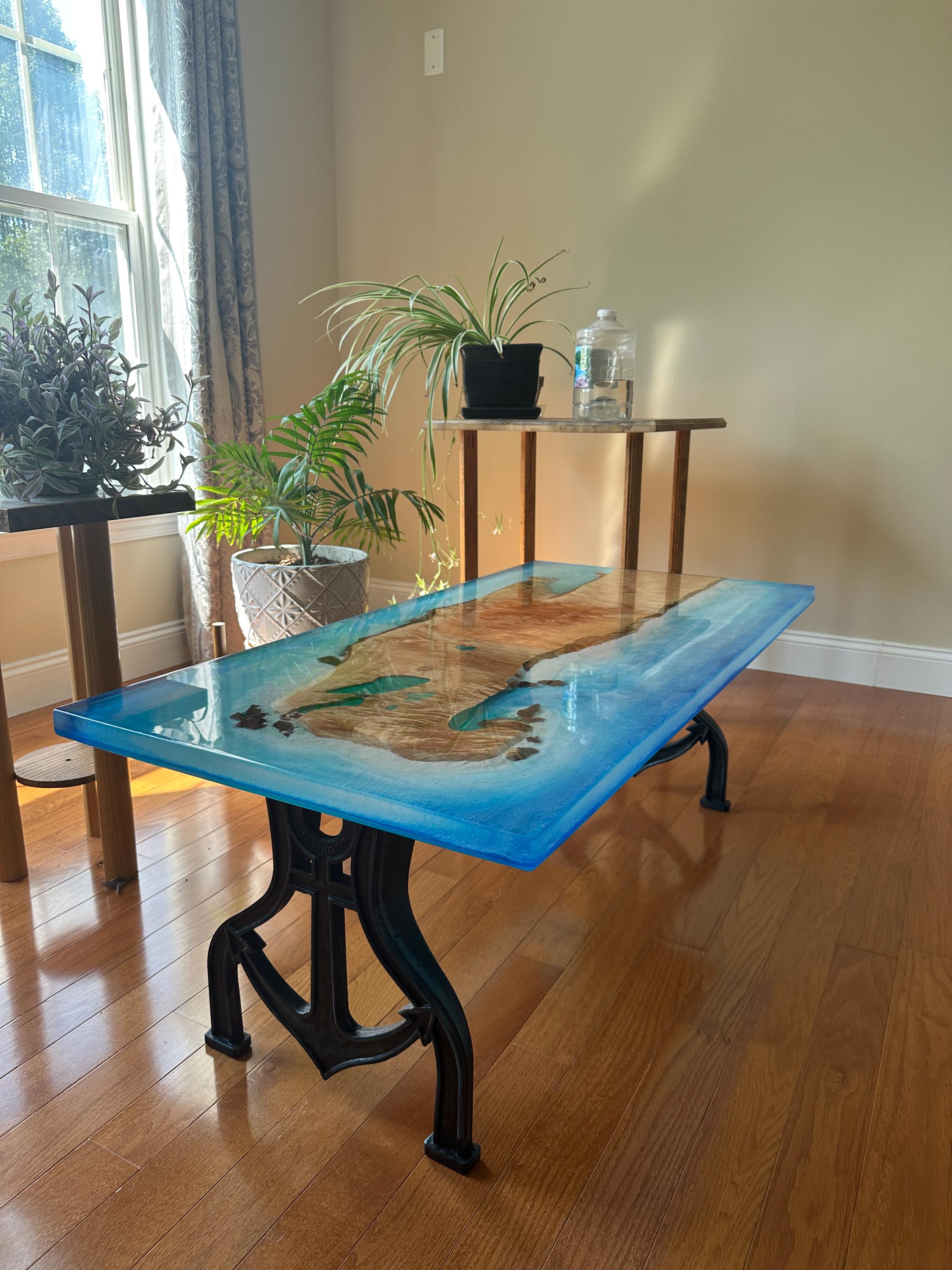 Epoxy Resin Island Beach Coffee Table - Etsy