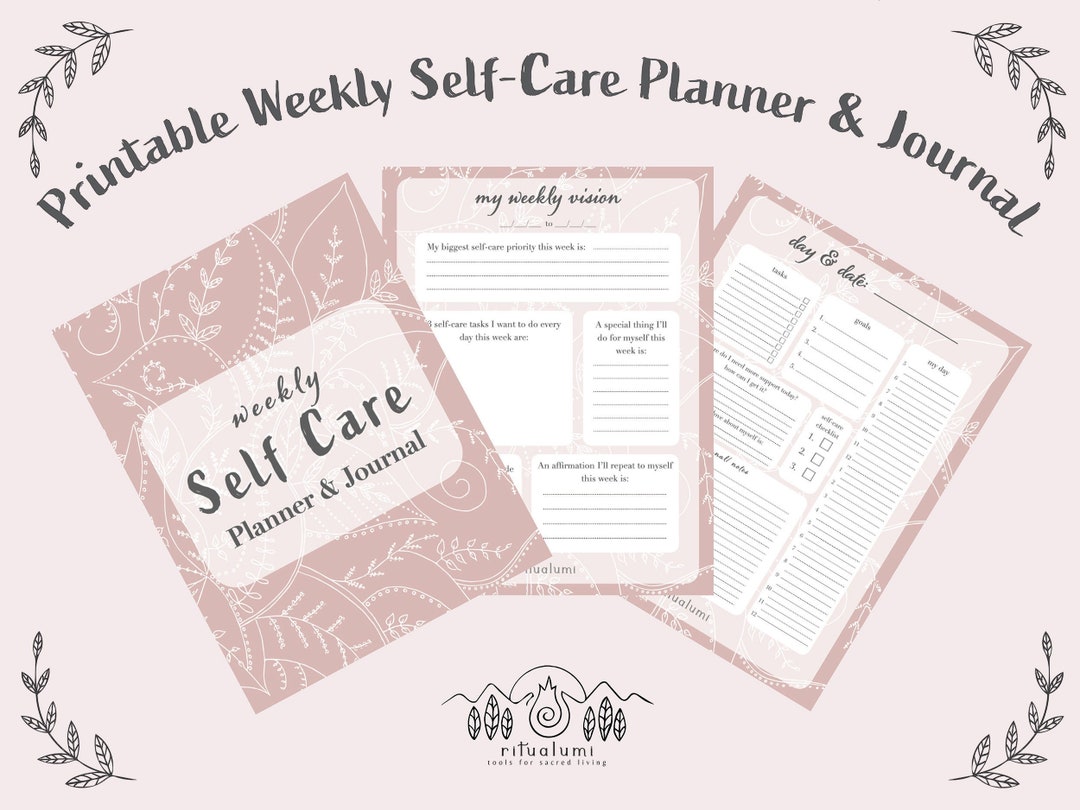 Self Care Planner, Self Care Journal, Weekly Journal, Printable Digital ...