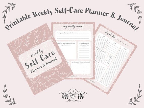 Self Care Planner Self Care Journal Weekly Journal - Etsy