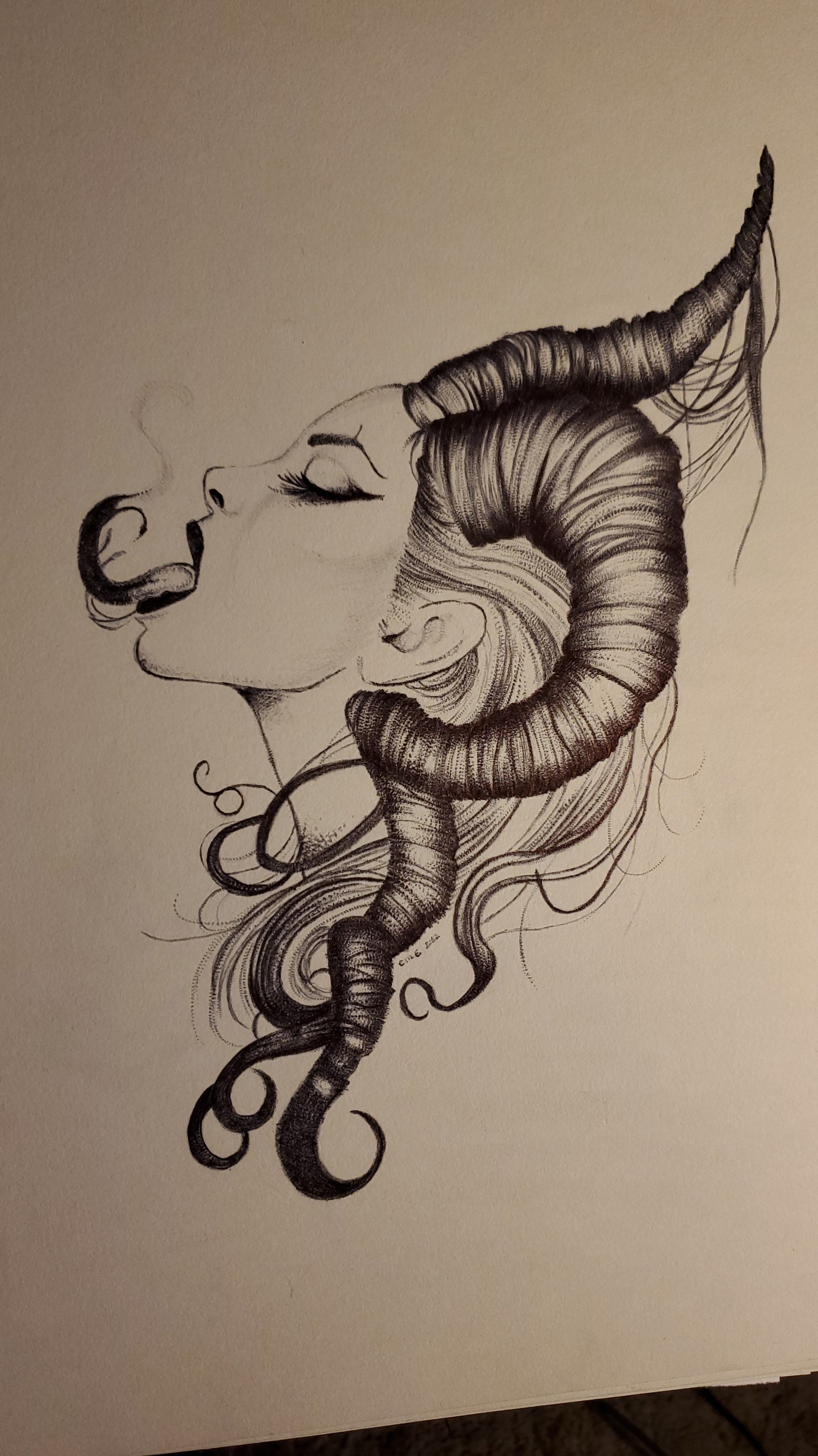 Maleficent/goth Dark Pen/ink Tattoo Drawing Design - Etsy