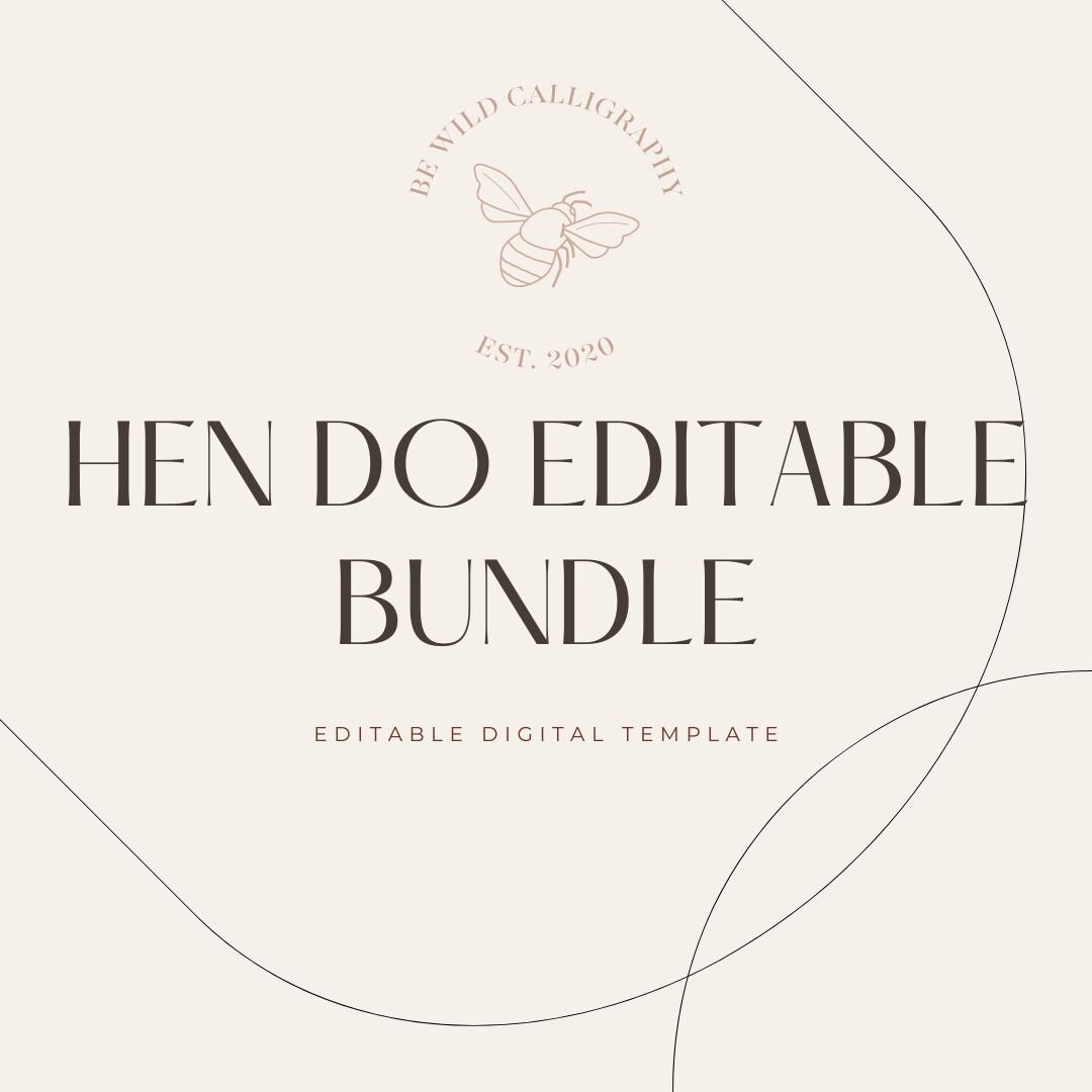 Editable Hen Do Bundle: Itinerary, Welcome Sign & Advice for the Bride ...