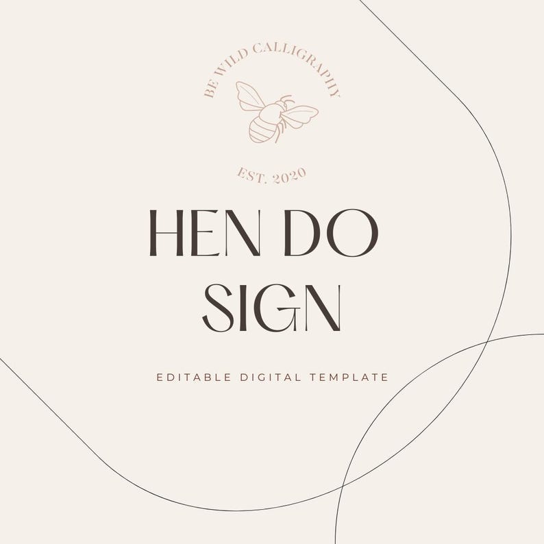 Personalised Hen Do A3 Welcome Sign: Download, Edit and Print Neutral ...