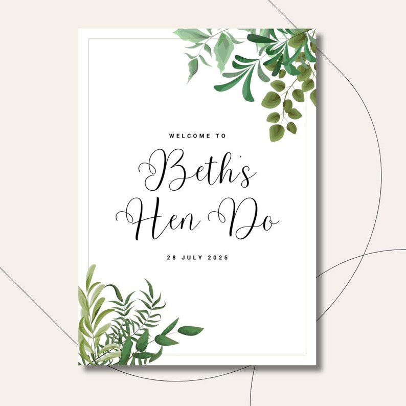 Personalised Hen Do A3 Welcome Sign: Download, Edit and Print Neutral ...