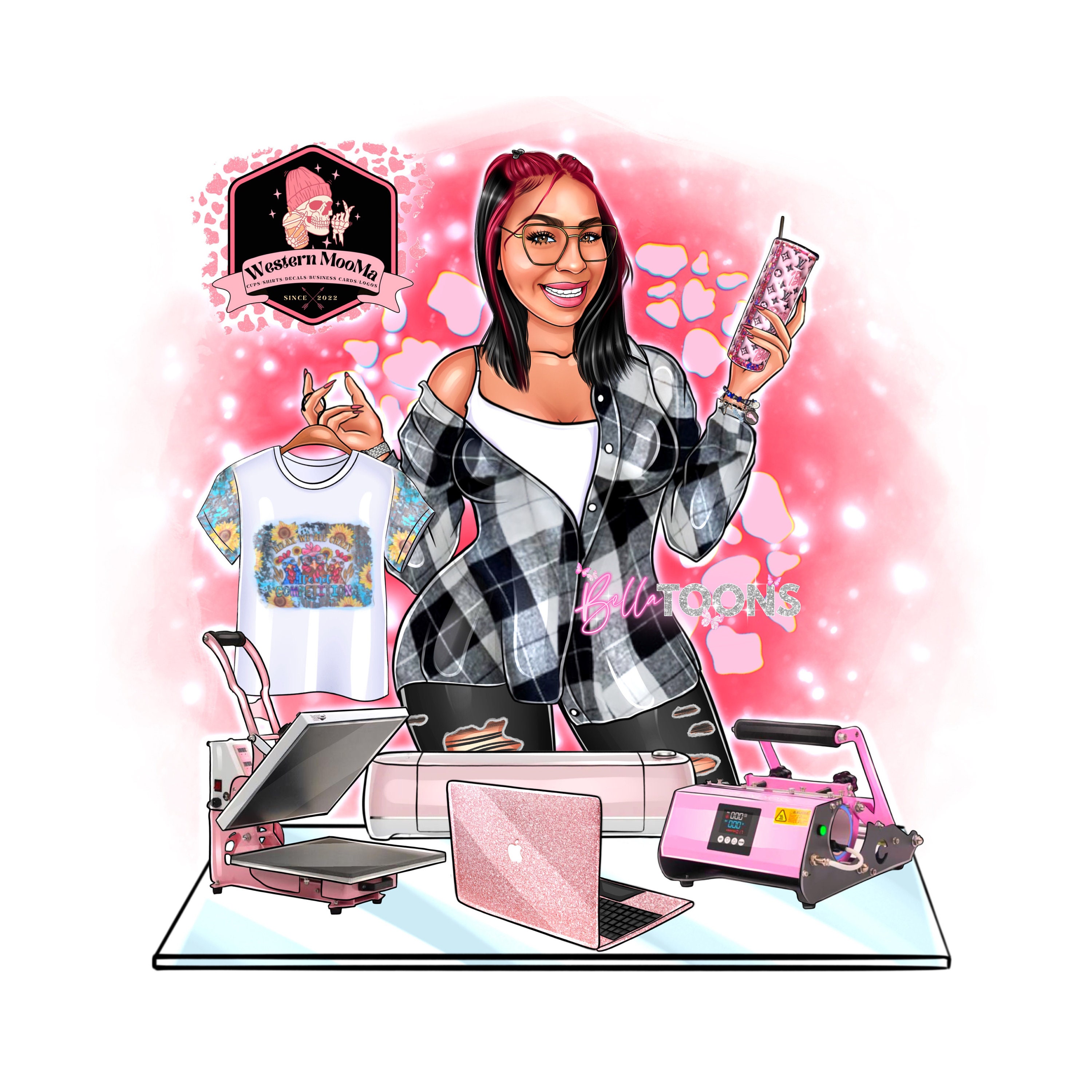 Business Logo Portrait, Avatar, Cricut Crafter Logo, Cartoon Logo ...