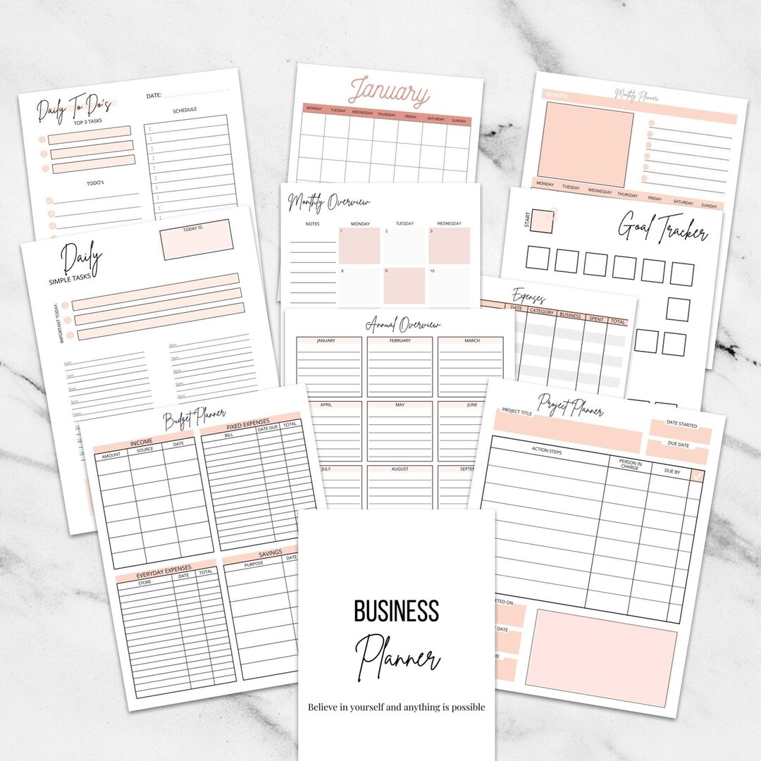 Small Business Digital Planner, Business Organizer, Printable PDF Happy ...