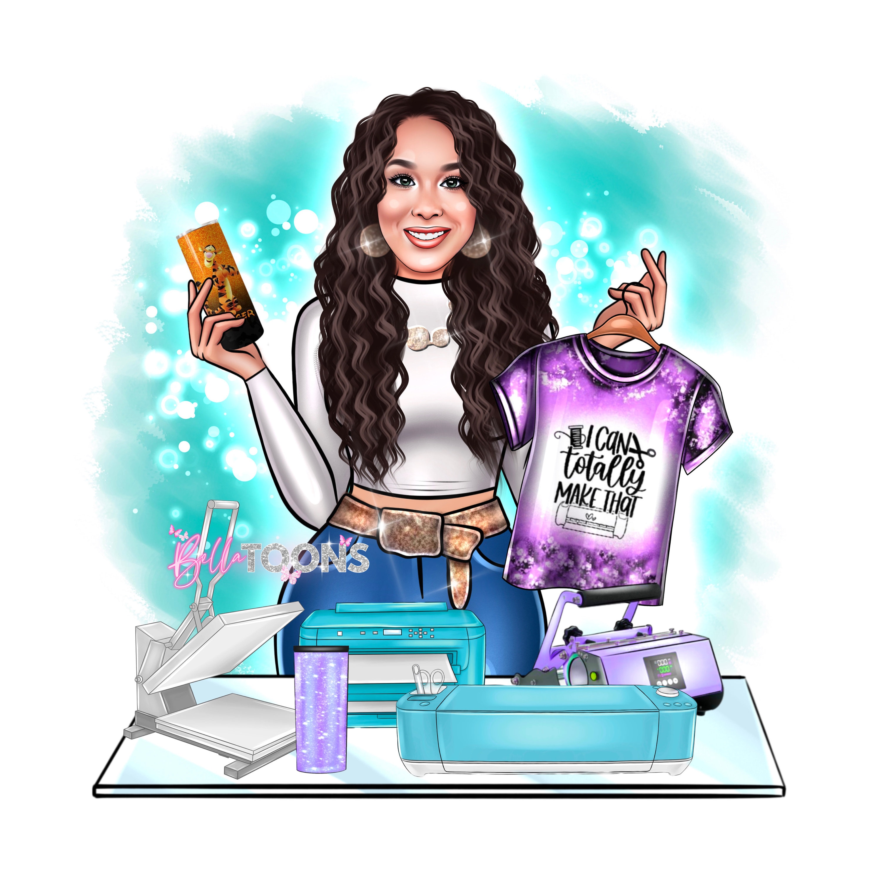 Business Logo Portrait, Avatar, Cricut Crafter Logo, Cartoon Logo ...