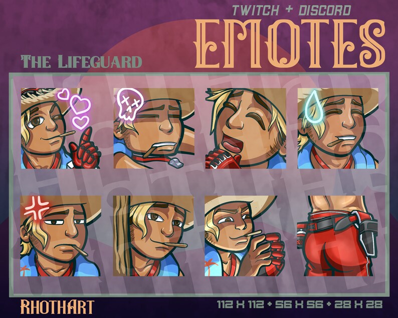 Cassidy Lifeguard (overwatch) Twitch + Discord Emotes - Etsy