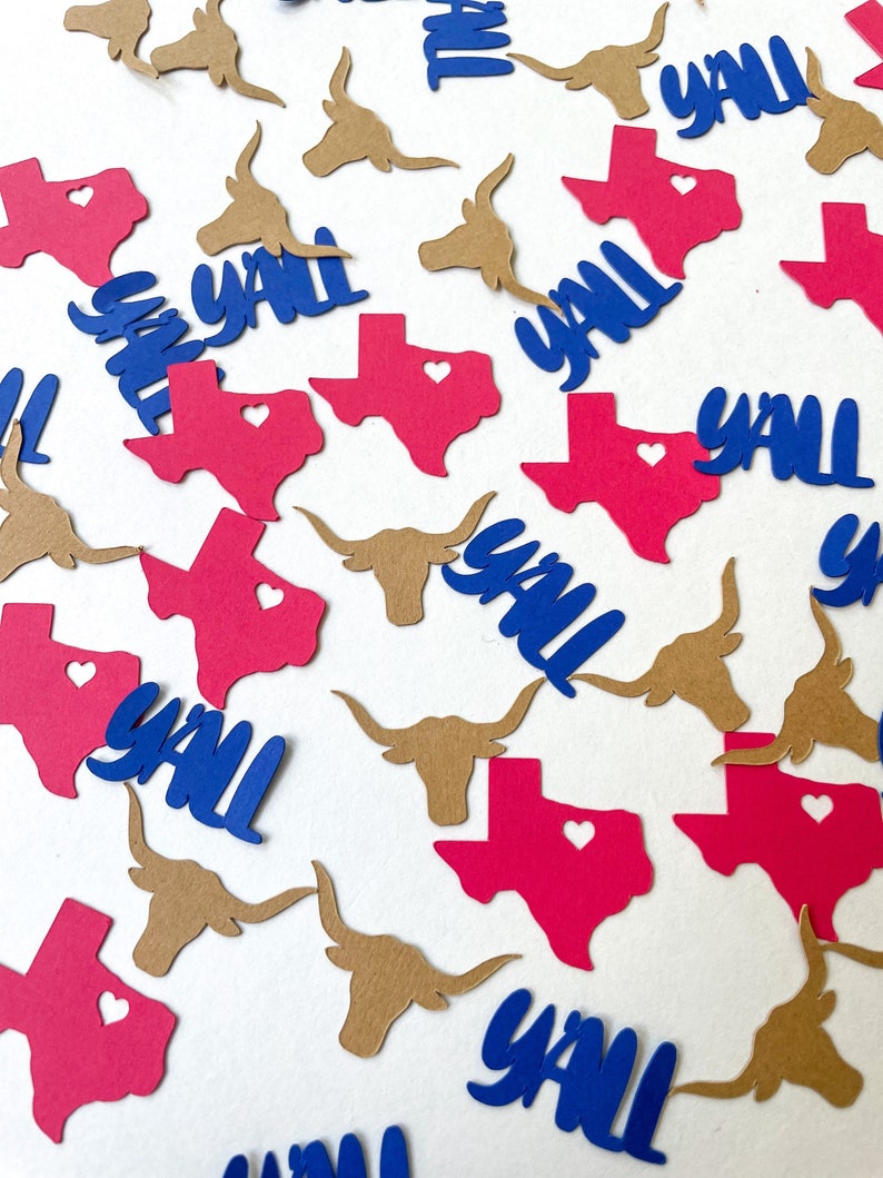 Confetti Dallas TX Bull Y'all and State 150 Pieces - Etsy