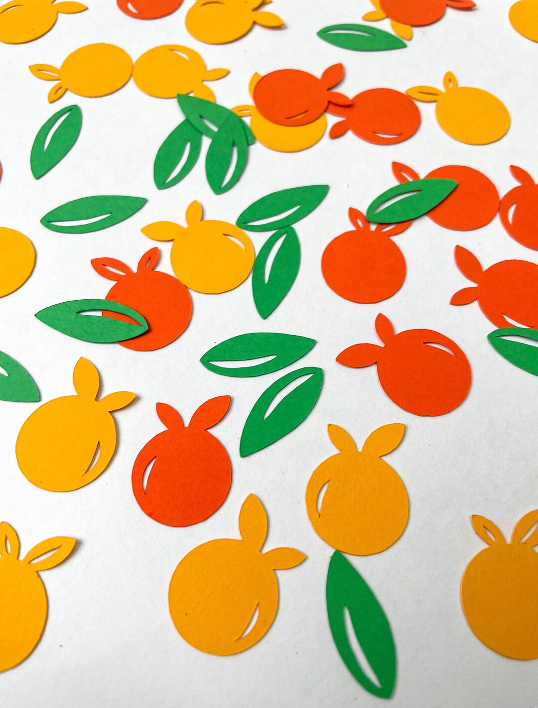 Confetti- Clementine and Leaf- 175 Pieces | Little Cutie Theme | Orange ...