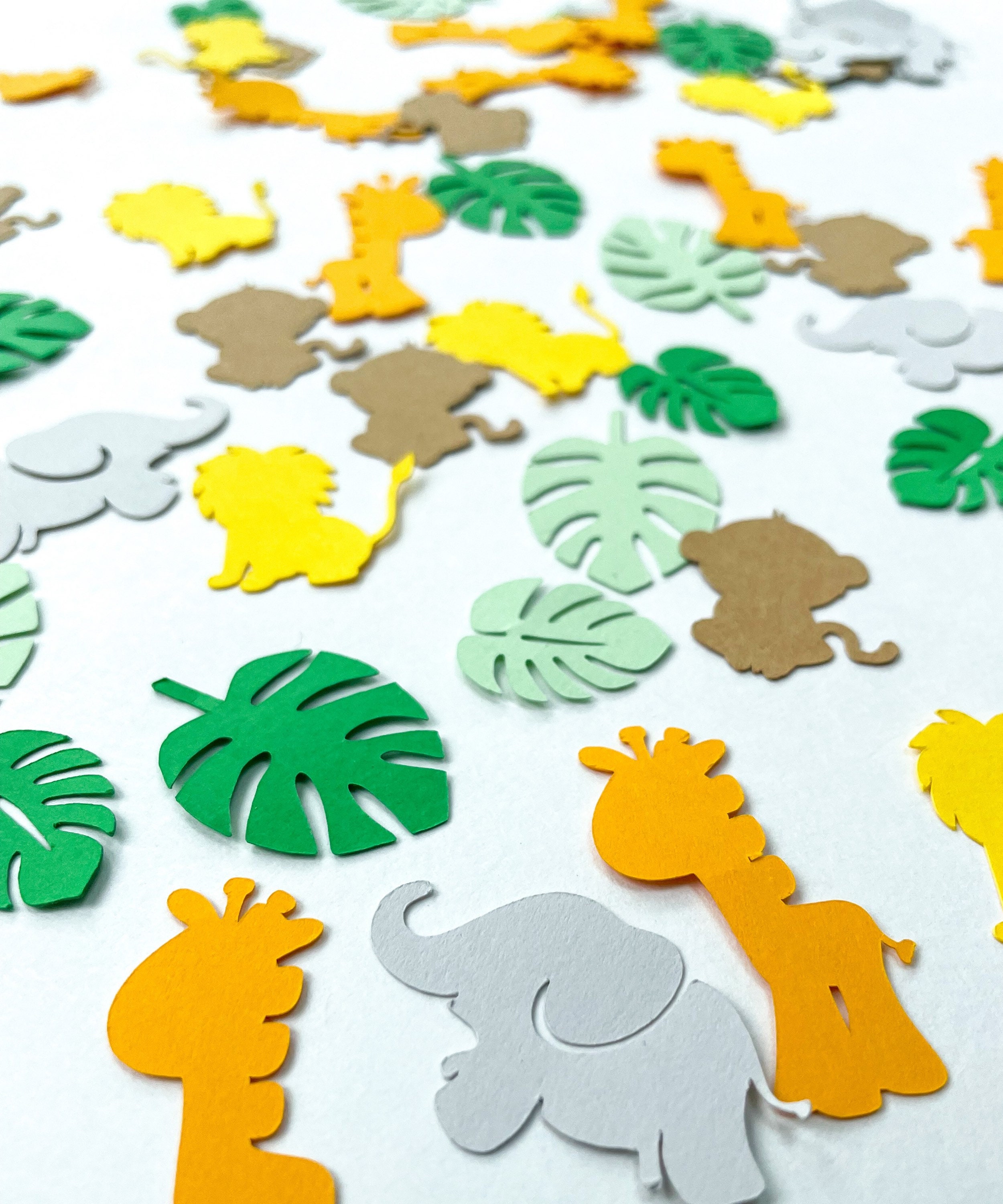 Confetti- Safari Animals and Leaves- 130 Pieces | Wild Theme | Jungle ...