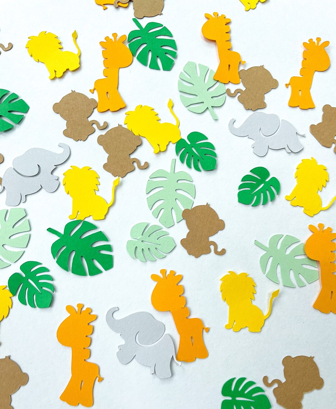 Confetti- Safari Animals and Leaves- 130 Pieces | Wild Theme | Jungle ...