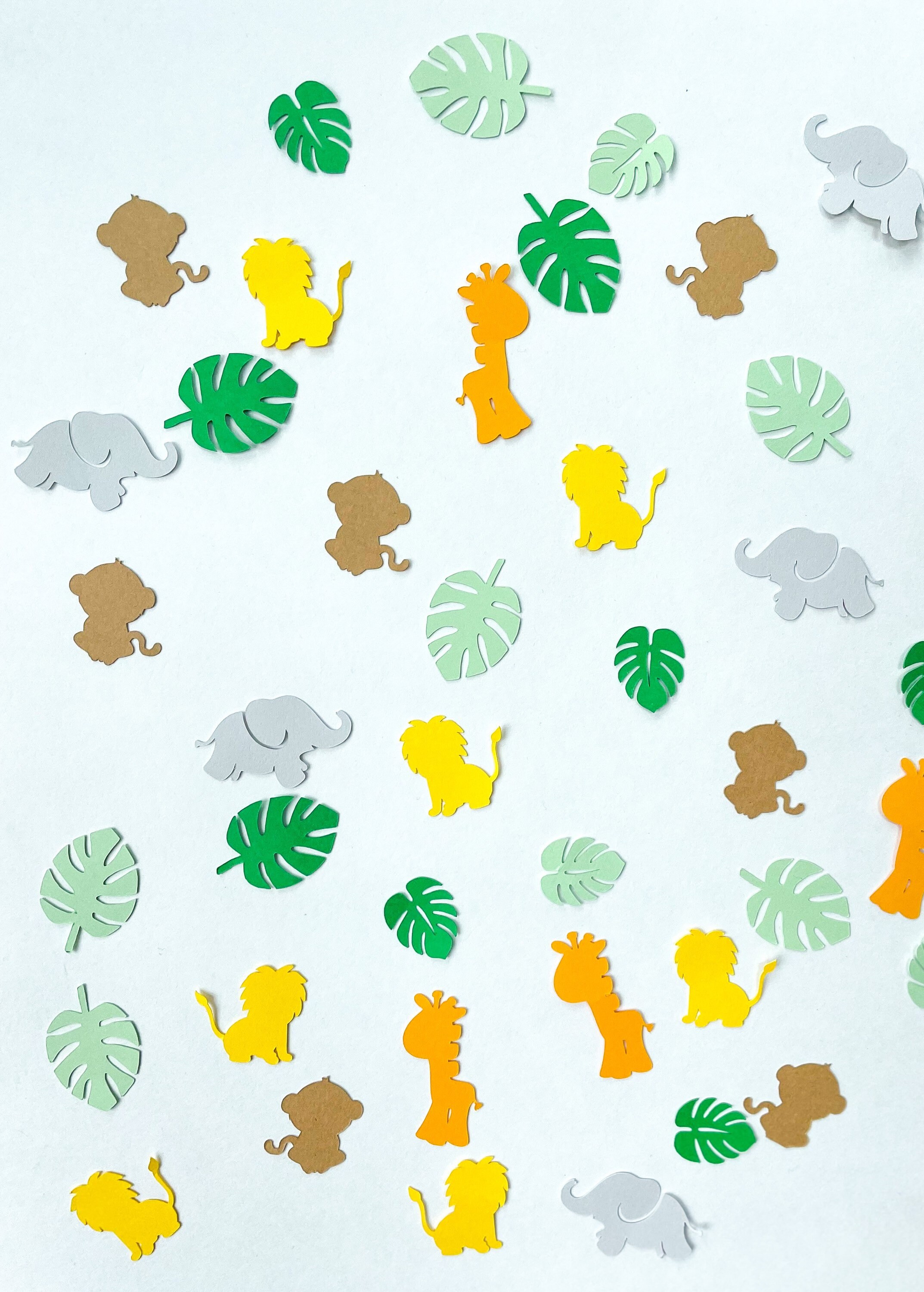 Confetti Safari Animals and Leaves 130 Pieces Wild Theme - Etsy