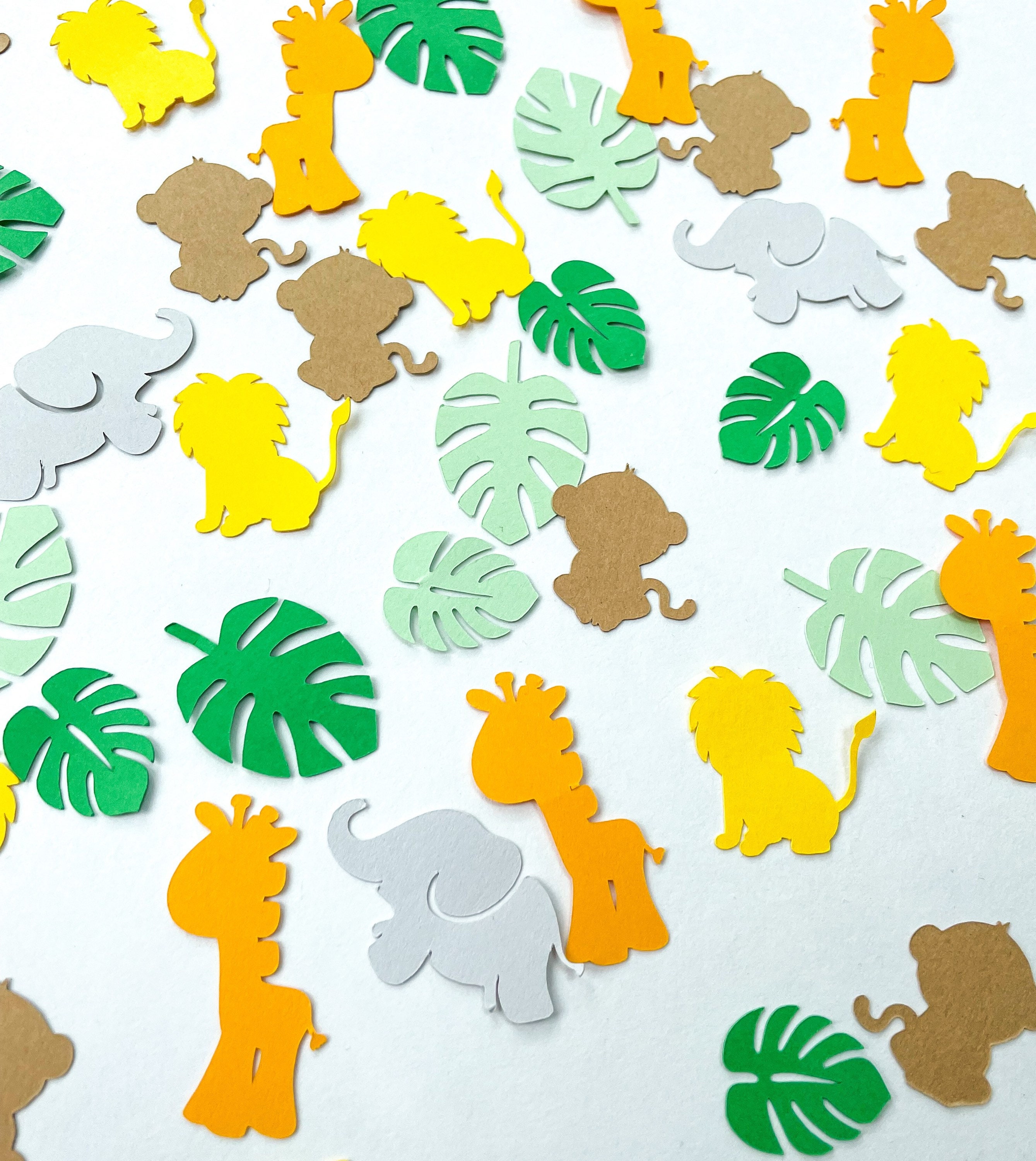 Confetti- Safari Animals and Leaves- 130 Pieces | Wild Theme | Jungle ...