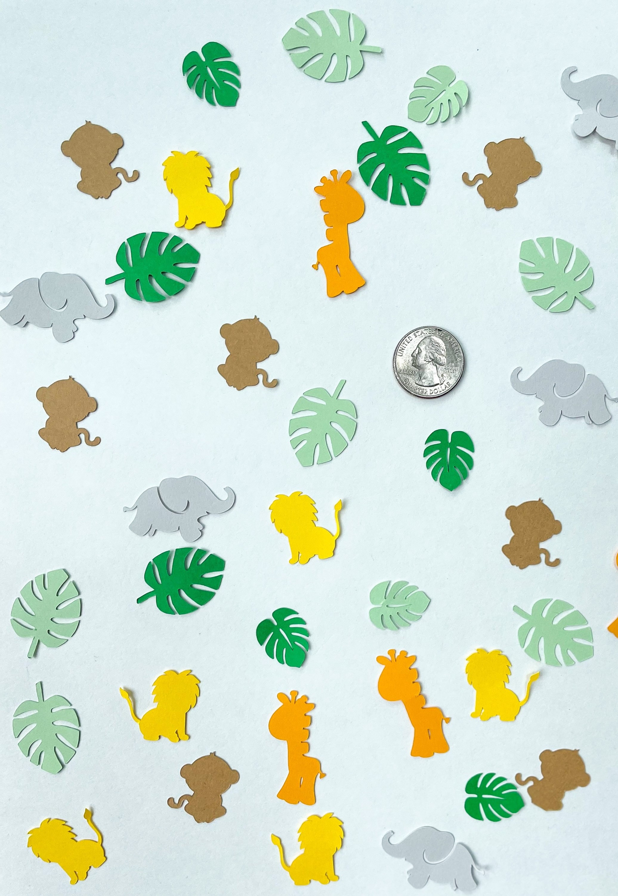 Confetti Safari Animals and Leaves 130 Pieces Wild Theme - Etsy