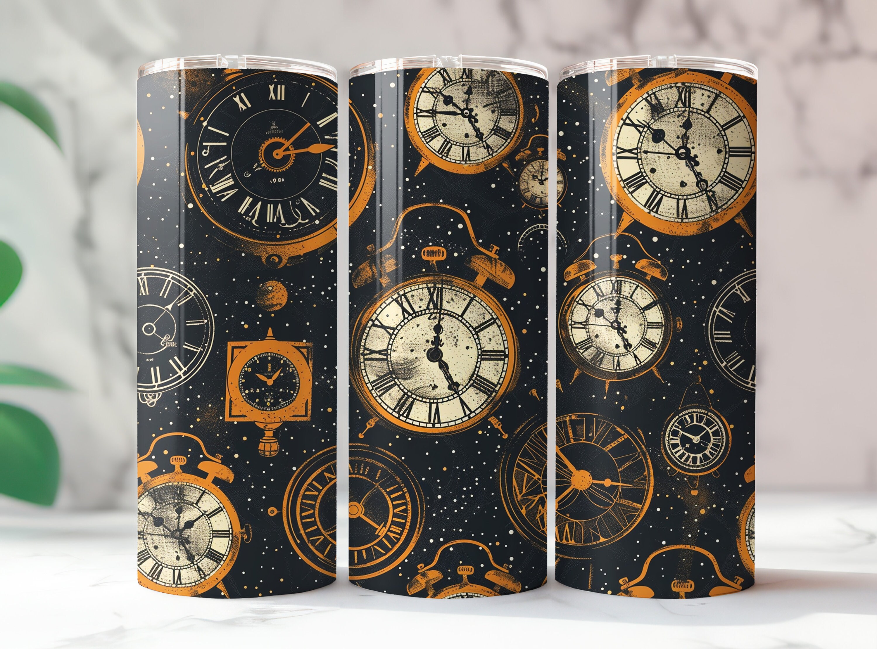 Personalized Metal Tumbler, Timepiece Gears, Clock Tower Enthusiasts ...