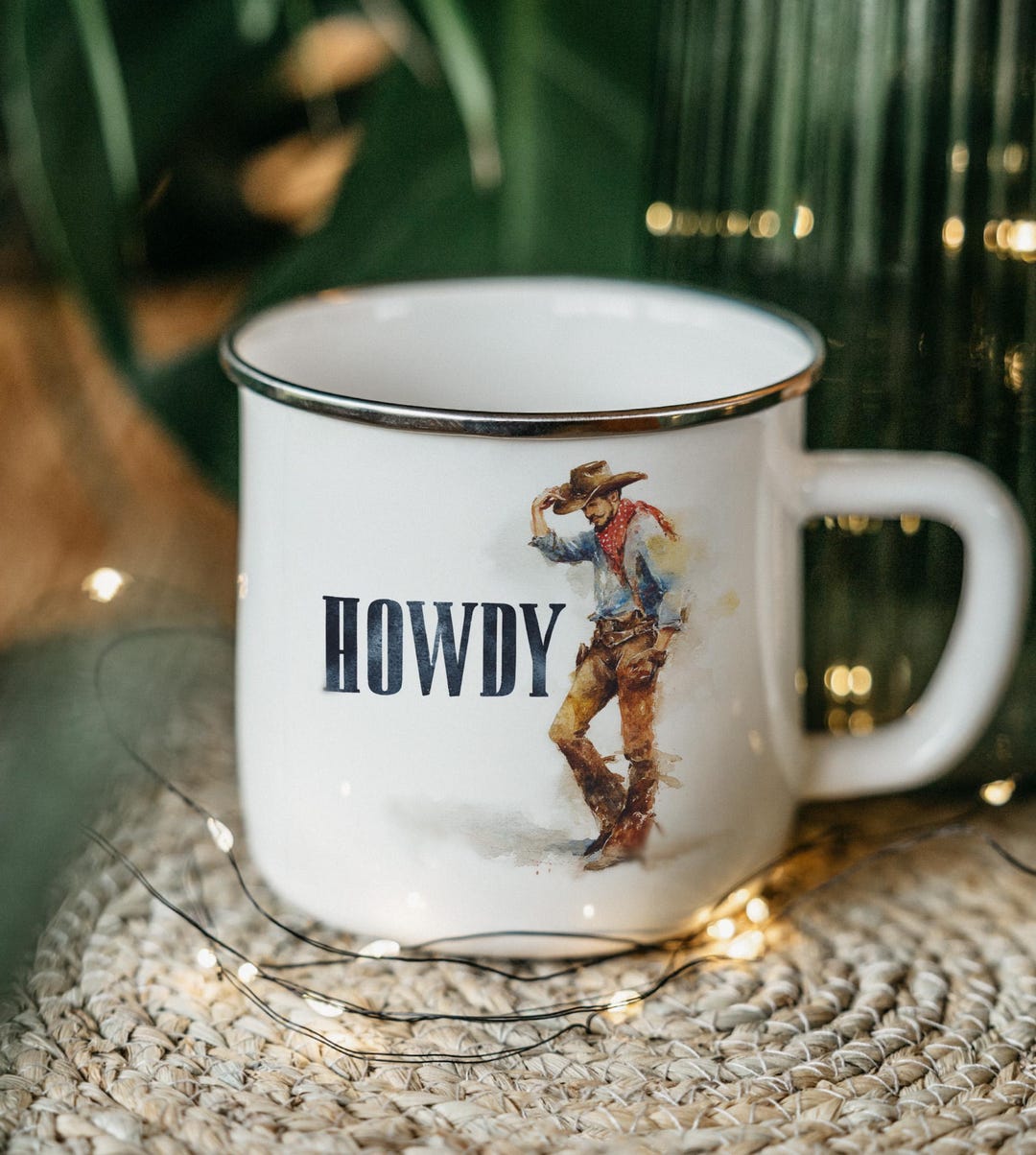 Howdy Cowboy Enamel Camping Mug: Western Coffee Cup - Etsy