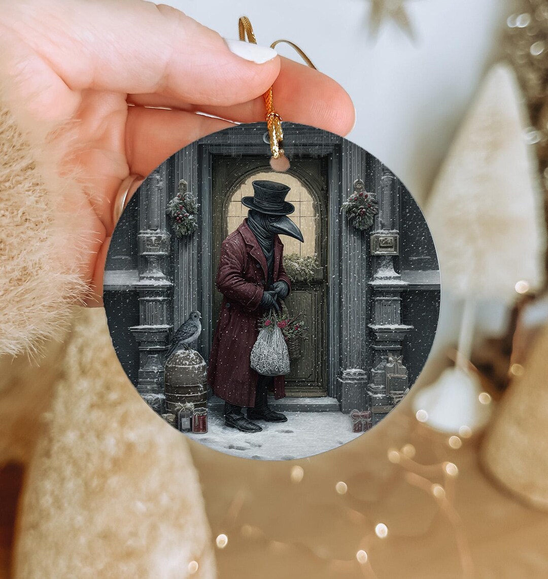 Plague Doctor Christmas Ornament: Gothic Ceramic Holiday Keepsake - Etsy