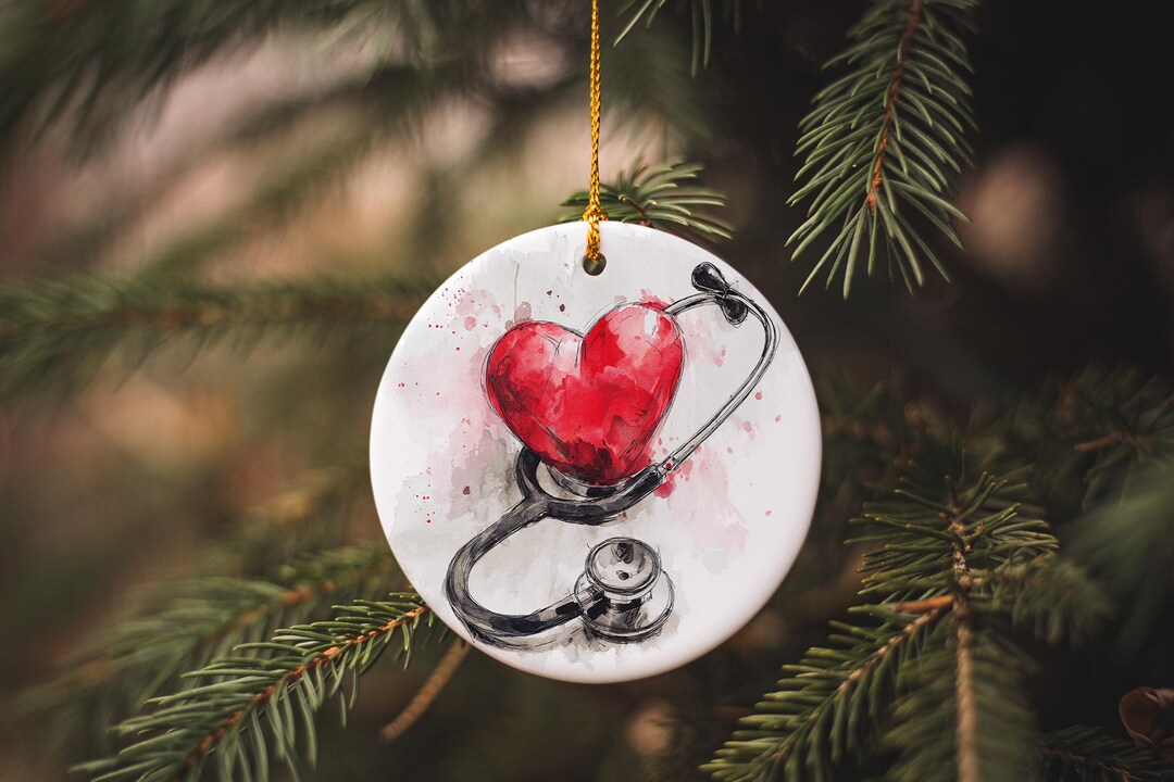 Paramedic Stethoscope Heart Ceramic Ornament – EMS Gift, First ...