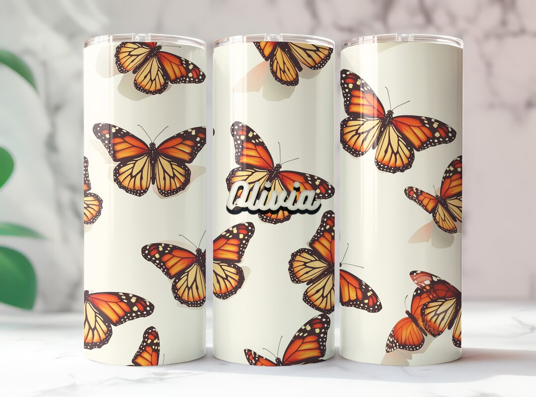 Personalized Metal Tumbler, Butterfly Migration, Monarch Watcher Gift ...