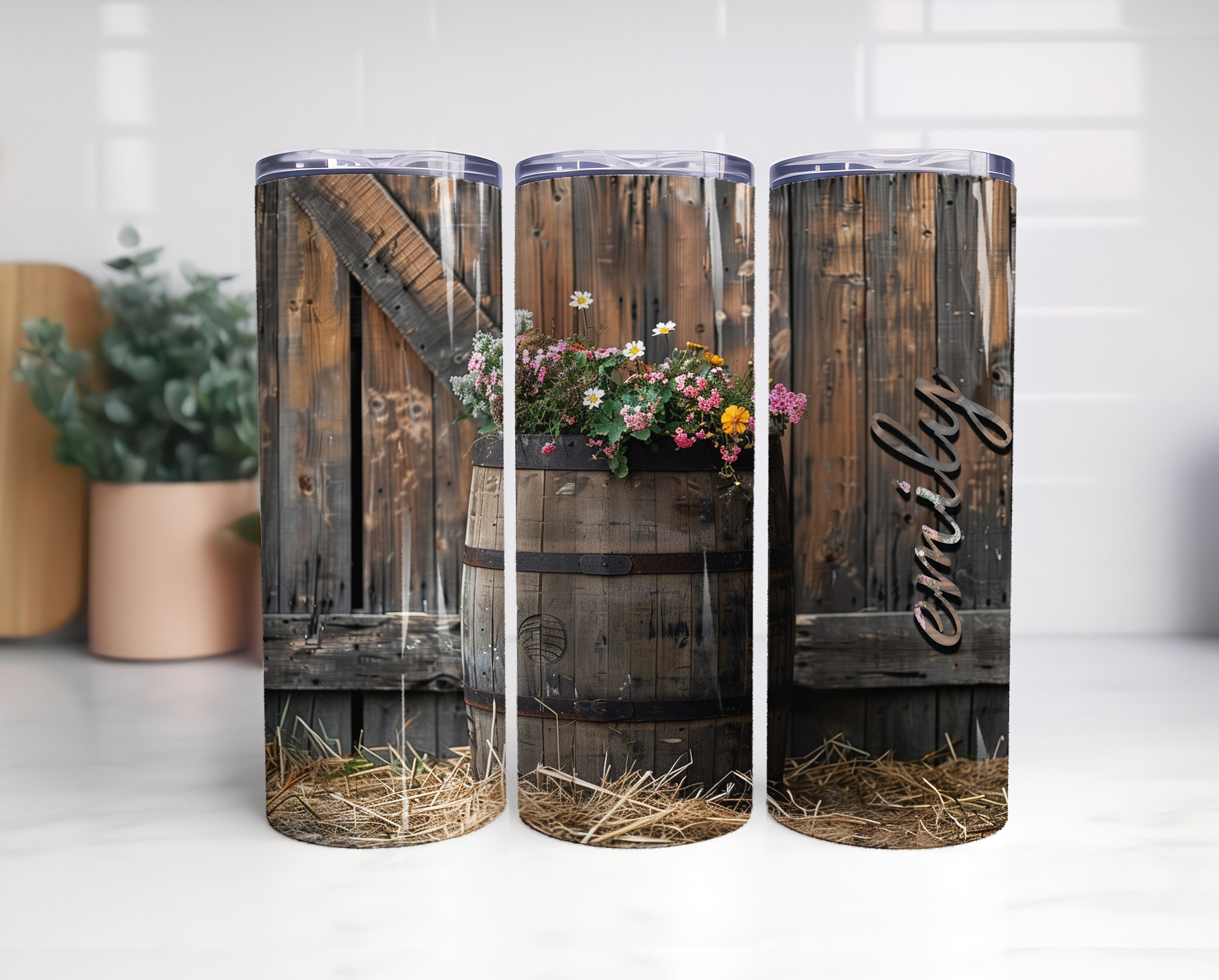 Rustic Barrel Garden Whiskey Barrel, Floral Display, Rustic Decor, Farm ...