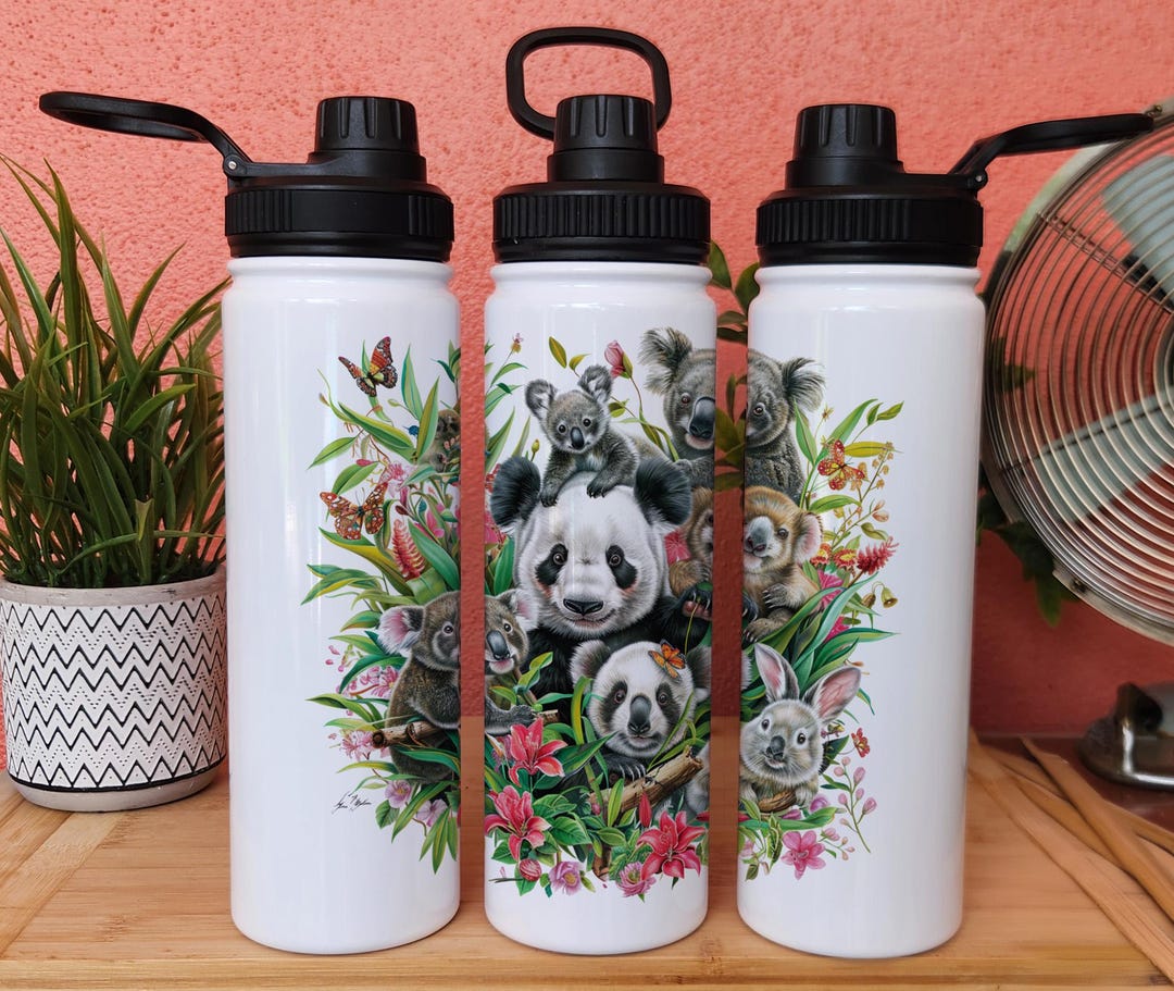 Cute Panda Water Bottle, Koala Metal Bottle, Cuddly Bunny Flask, Animal ...