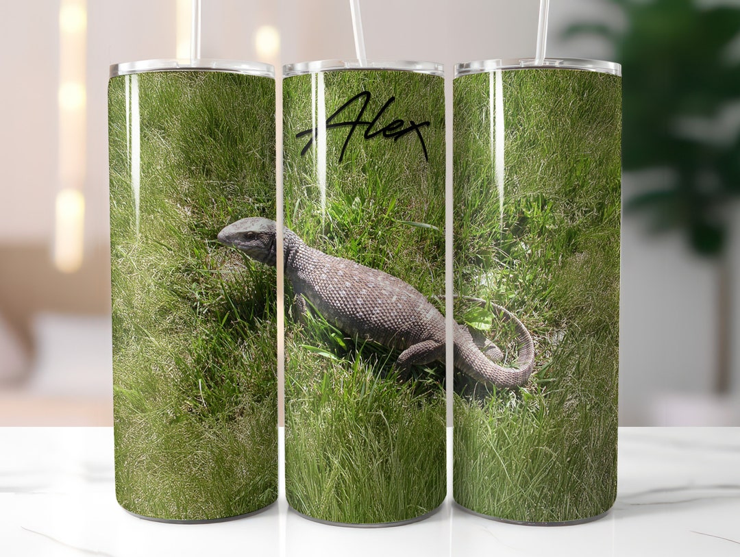 Savannah Monitor Lizard Tumbler, Metal Drink Cup, Reptile Lover Gift ...
