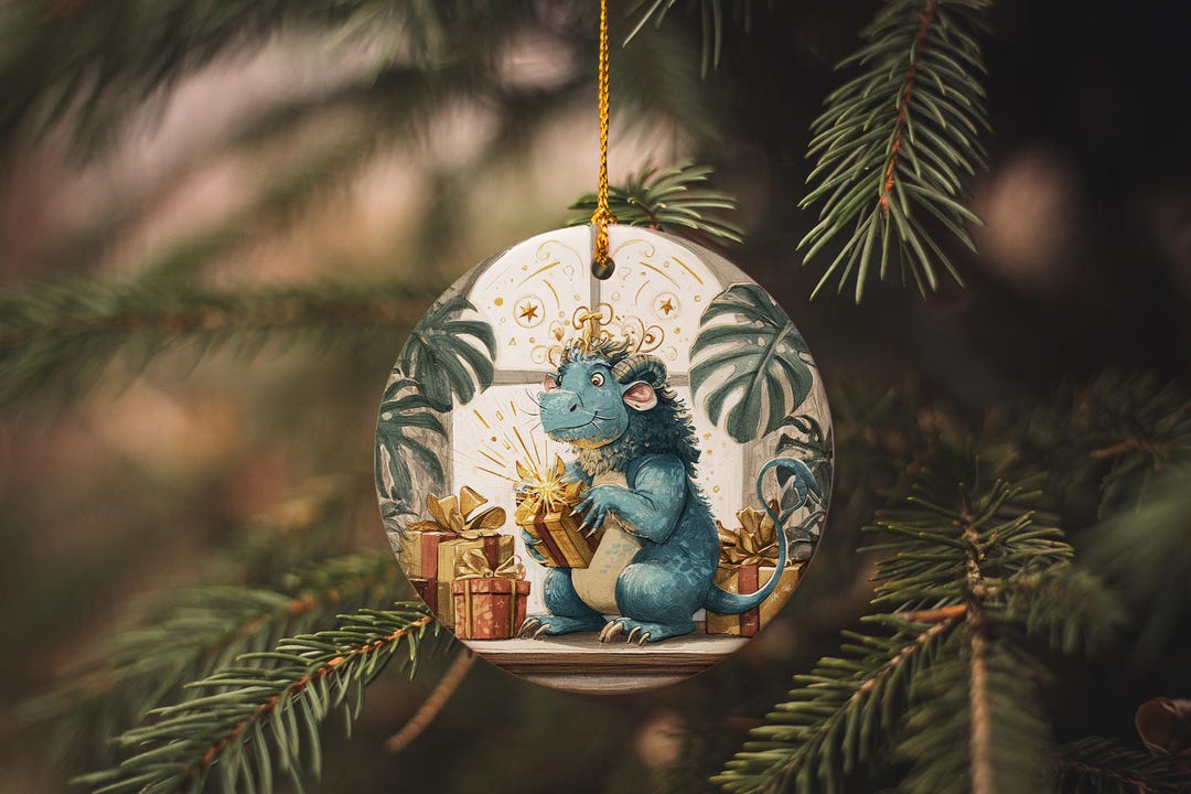 Chimera Opening Magical Presents Ornament – Fantasy Creature Holiday ...