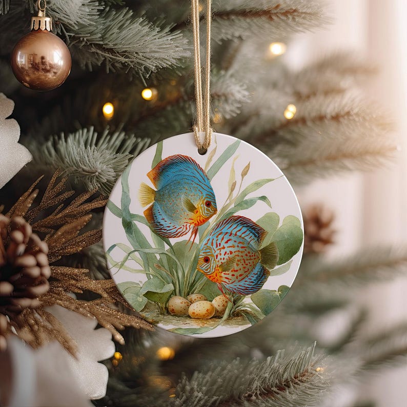 Discus Fish Breeding Pair Ceramic Ornament – Tropical Fish Gift - Etsy