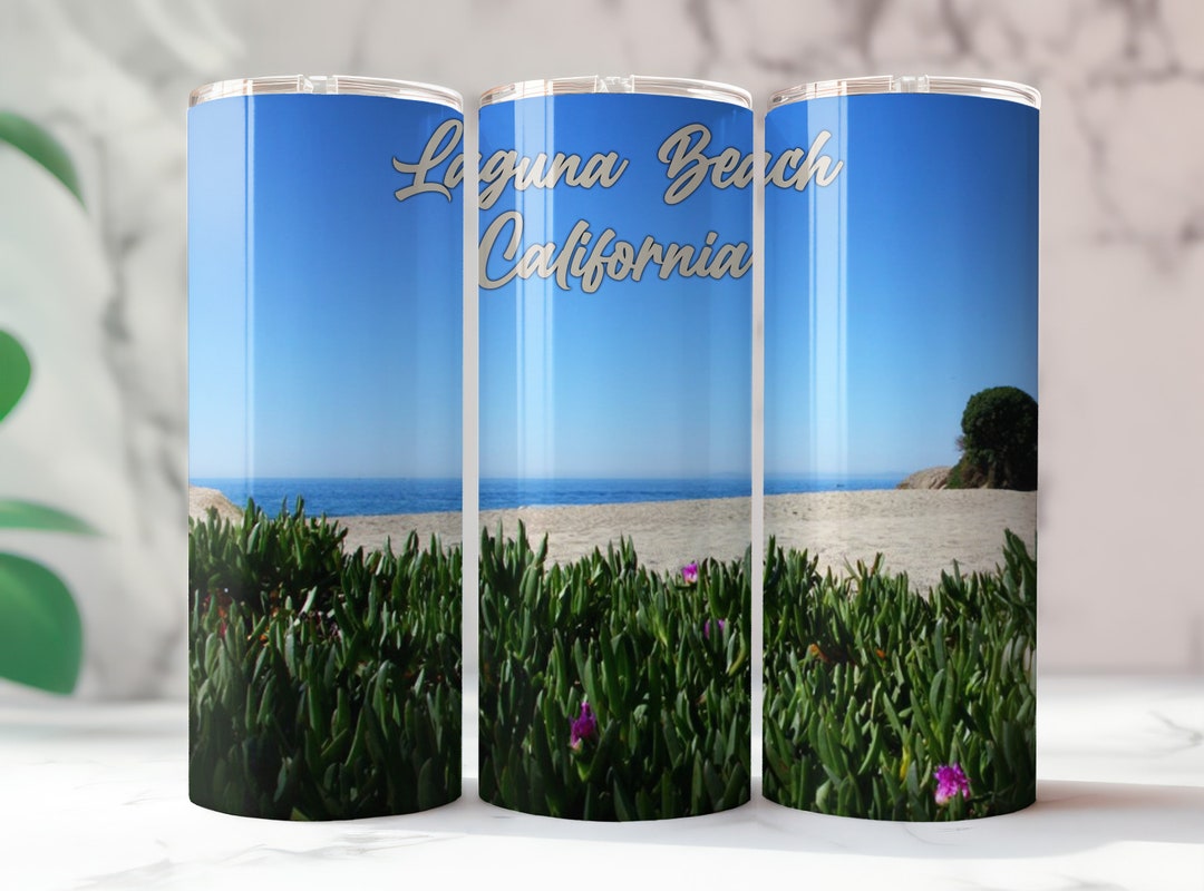 Laguna Beach Tumbler, California Vacation Cup, Custom Metal Drinkware ...