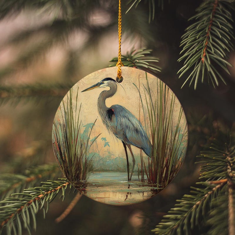 Herons in Marsh Art - Etsy