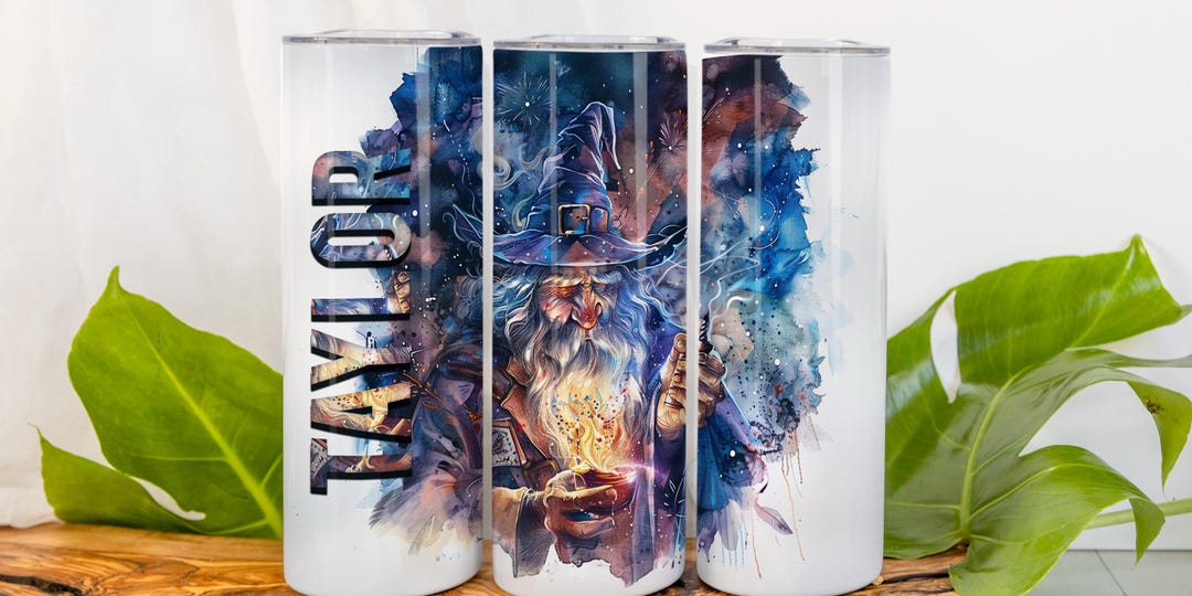 Magical Wizard, Mystical Design, Durable Drinkware Metal Tumbler ...