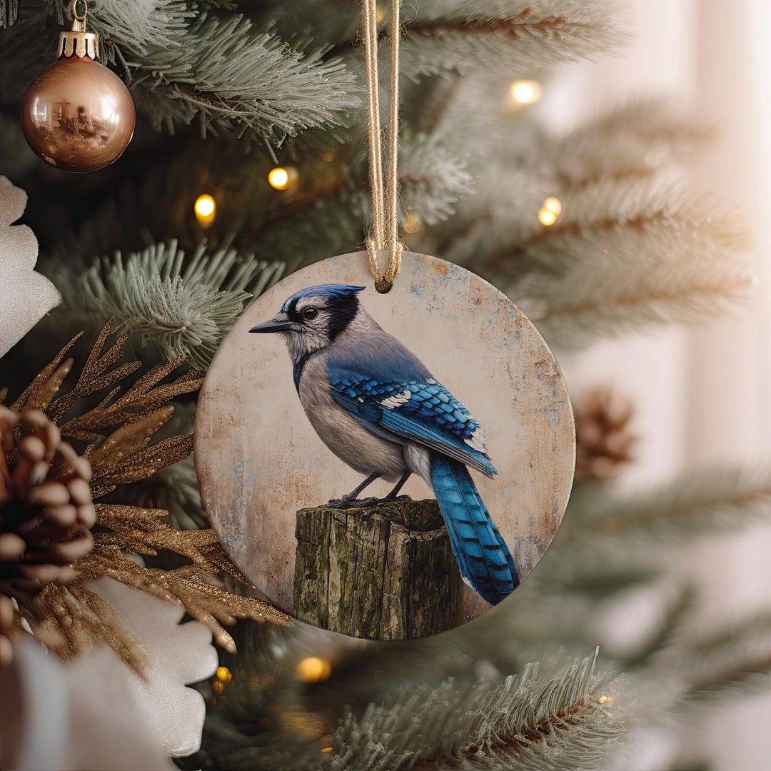 Blue Jay Ceramic Ornament: Handcrafted Rustic Bird Lover Gift - Etsy