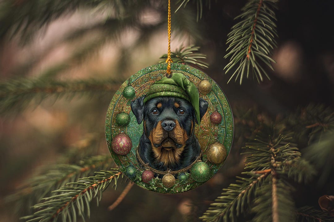 Rottweiler Christmas Ornament – Ceramic Dog Tree Decoration - Etsy