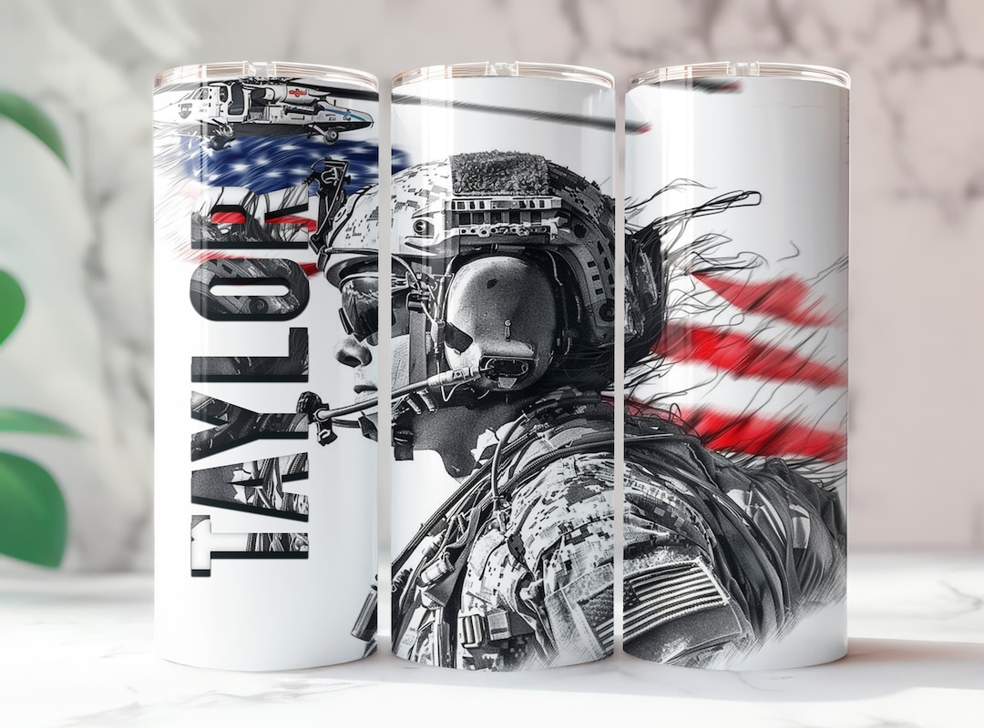 Military Helicopter Pilot, American Flag, Custom Font, Patriotic Gift ...
