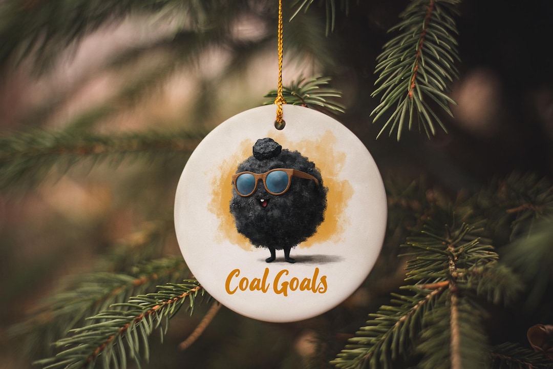 Animated Coal Ornament - Funny Ceramic With Sunglasses - Etsy