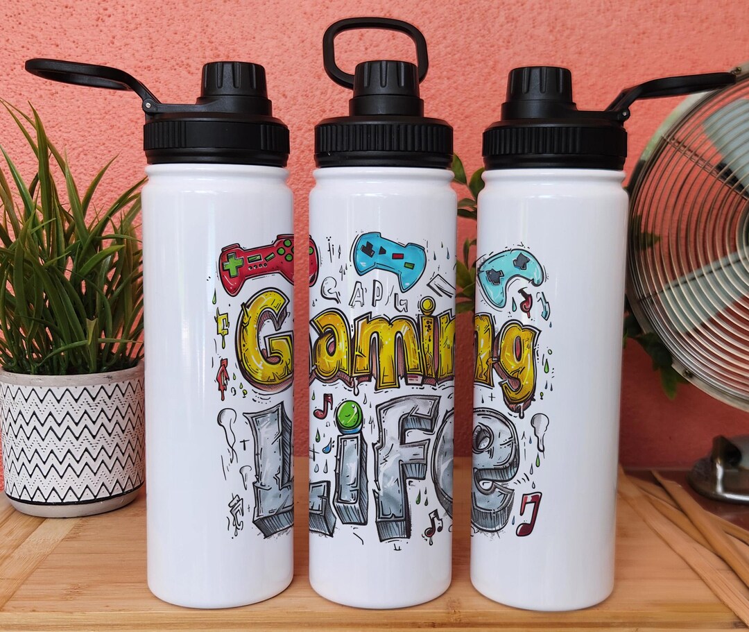 Gaming Life, Gamers Video Game, Durable Metal Water Bottle, Gamer ...