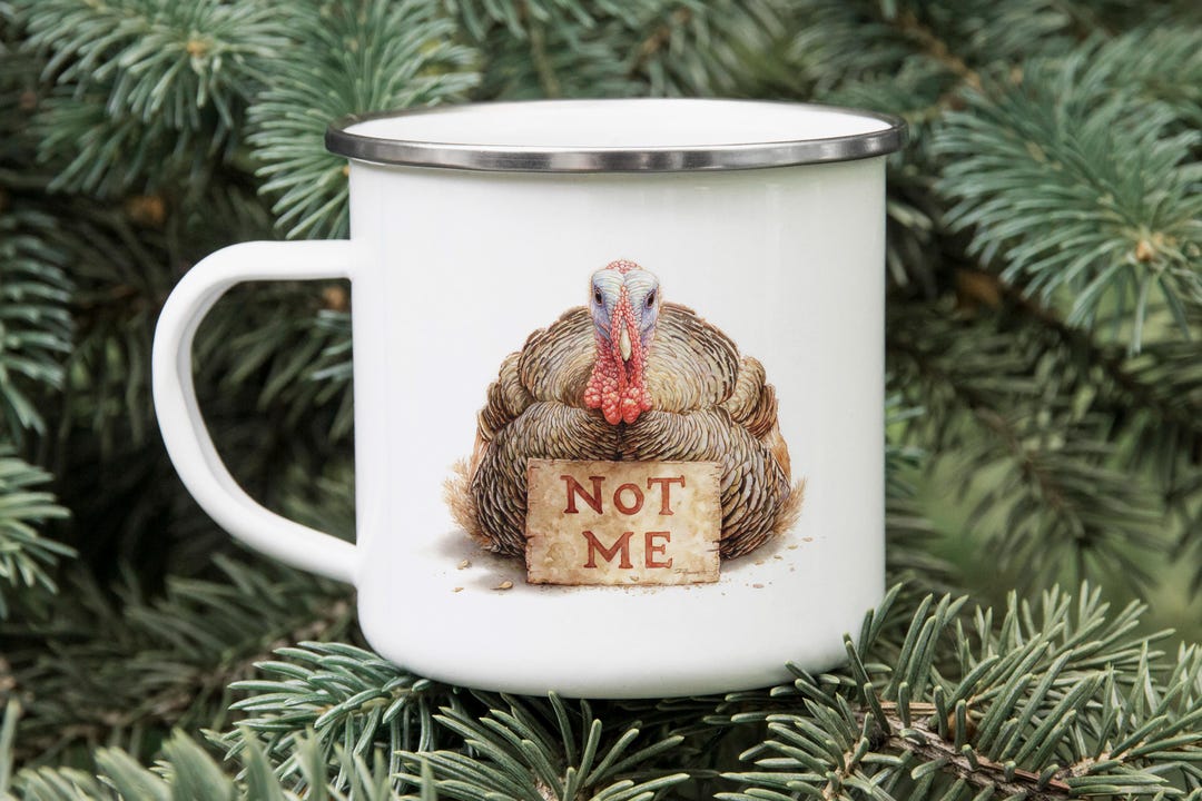 Funny Turkey Camping Mug: Thanksgiving Enamel Mug - Etsy
