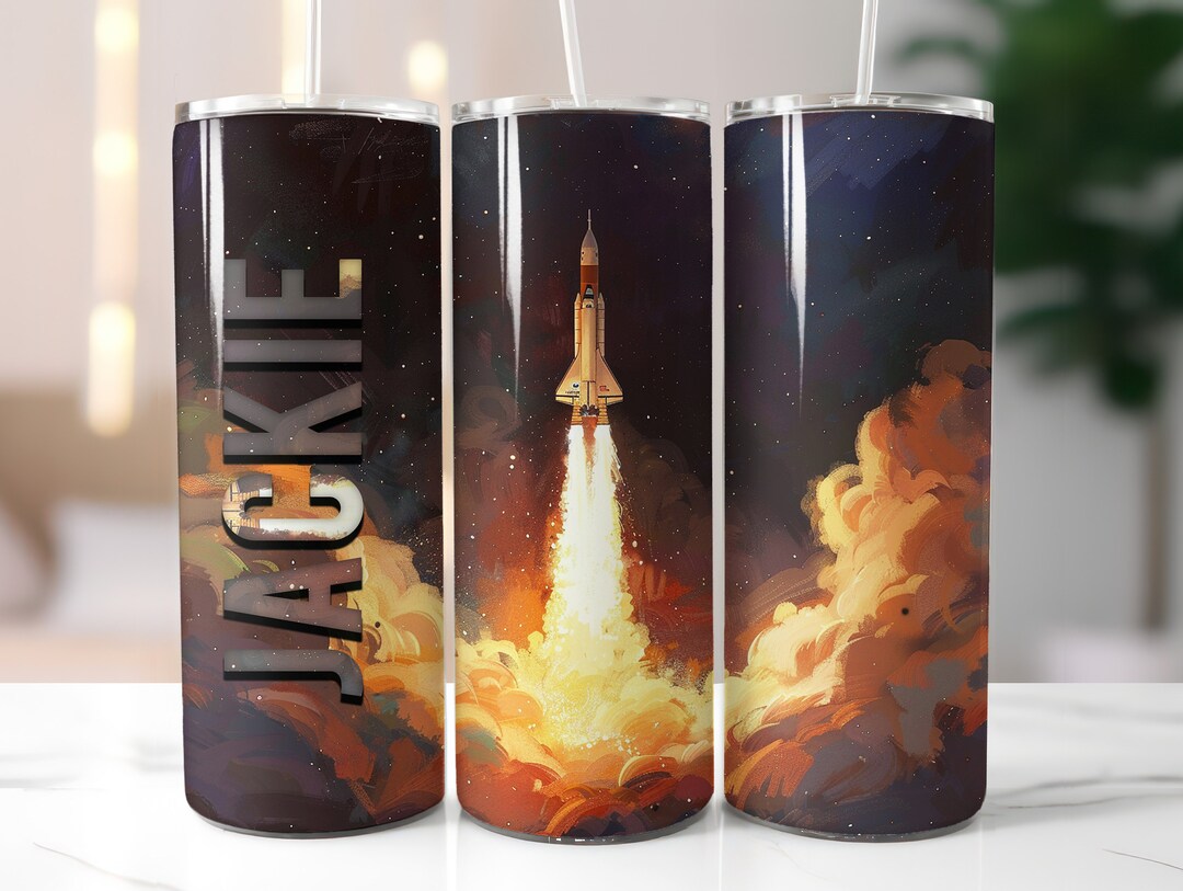 Space Rocket Launch 20oz Personalized Tumbler, Space, Exploration ...