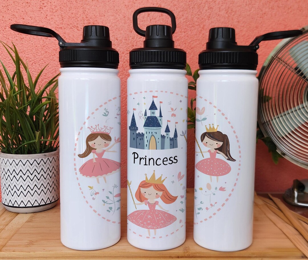 Cute Princess Castle Water Bottle, Kids Metal Flask, Girls Drink ...