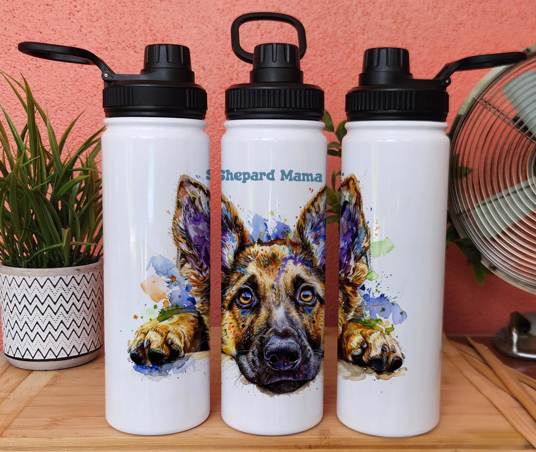 Shepard Mama Metal Water Bottle, Pet Lover Gift, German Shepard ...