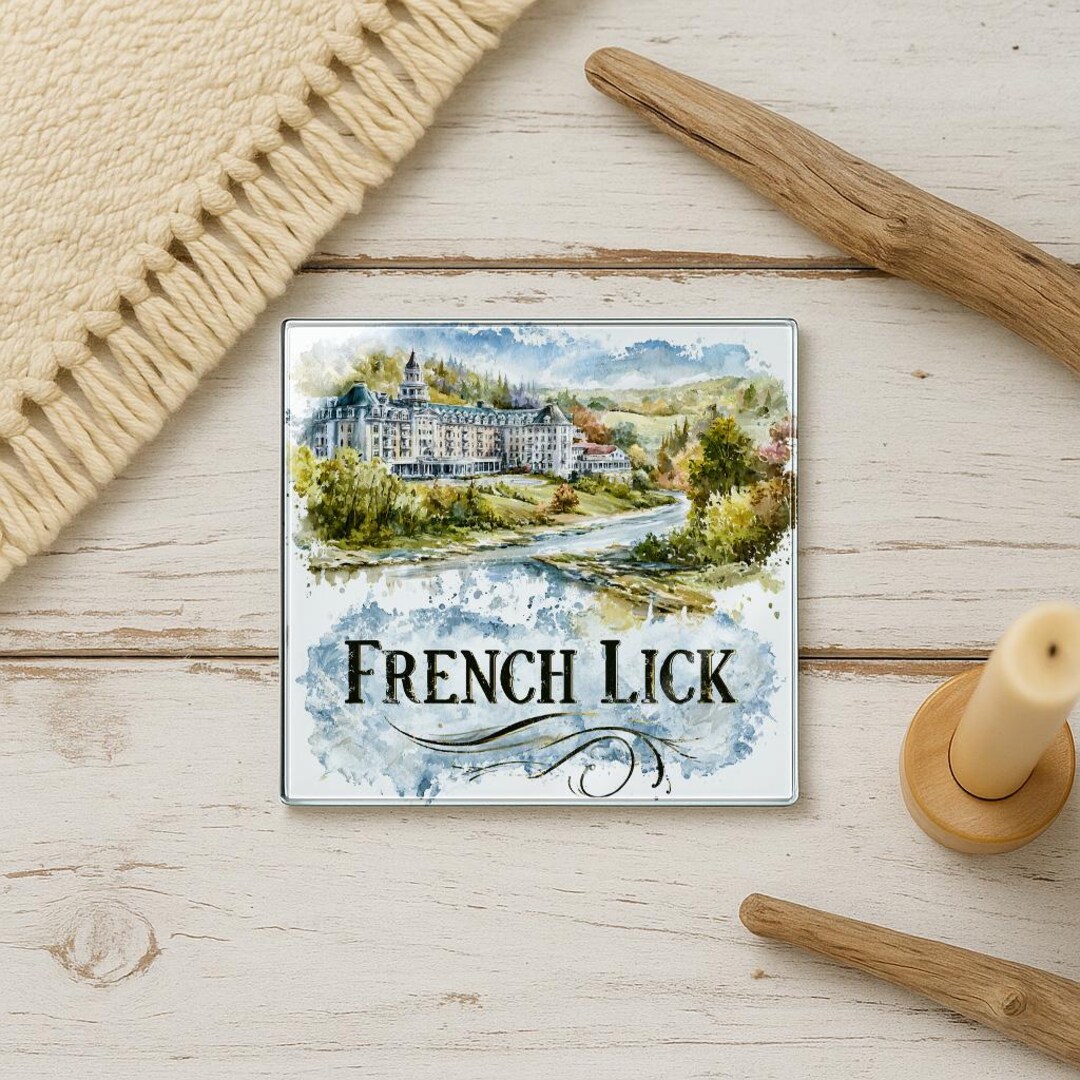 French Lick Resort Hotel Glass Coaster, Indiana Countryside Travel ...