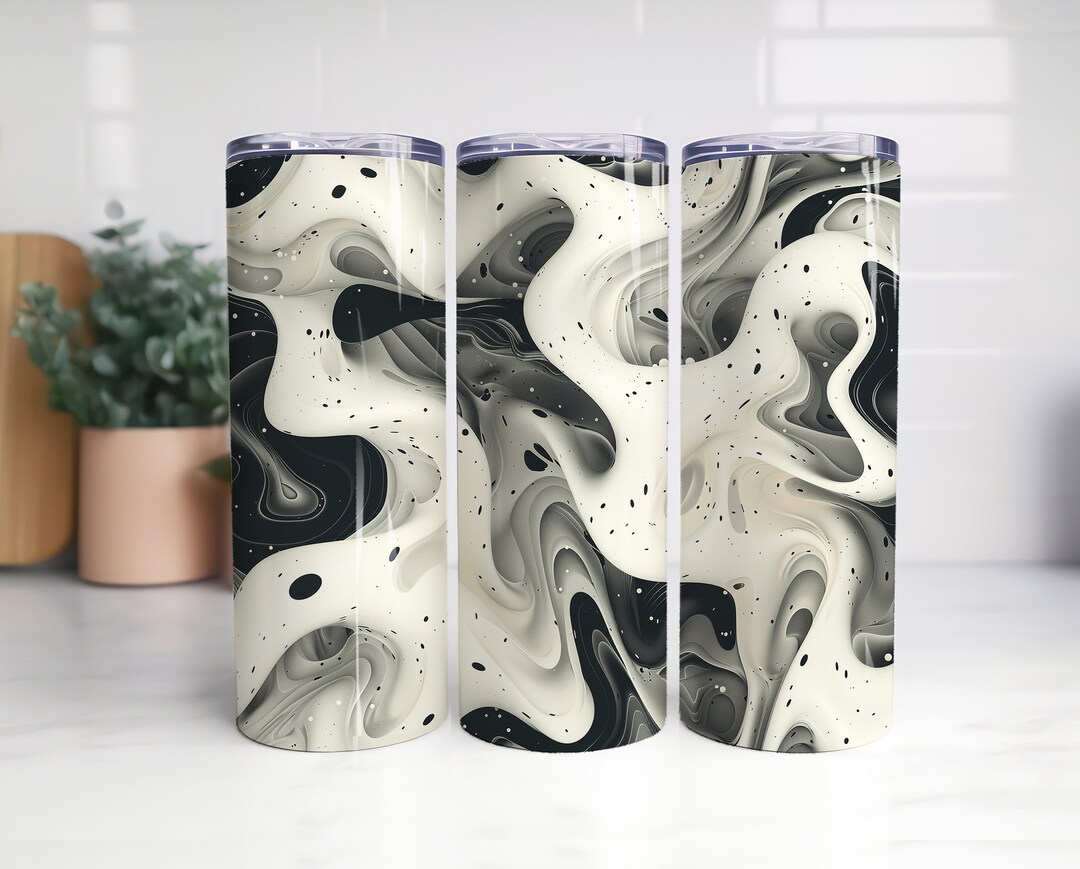 Biomorphism Tumbler, Organic Forms Design, Black and White ...