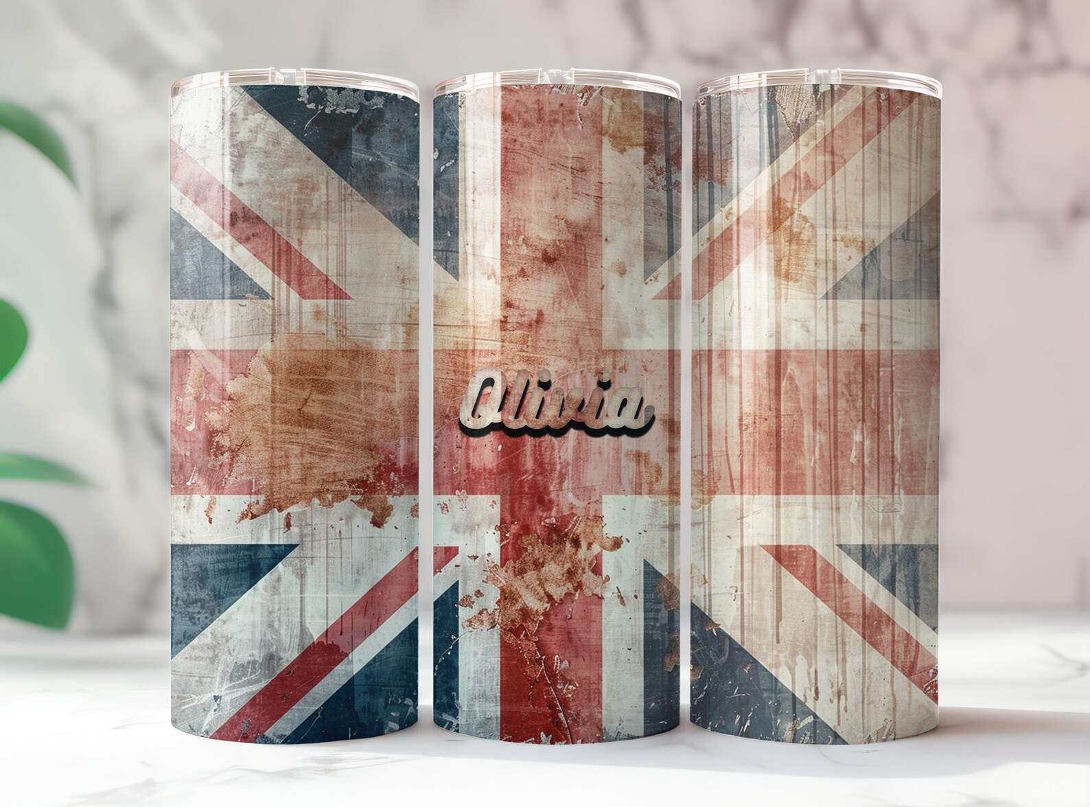 Personalized Metal Tumbler, Union Jack Design, British Flag, Custom ...