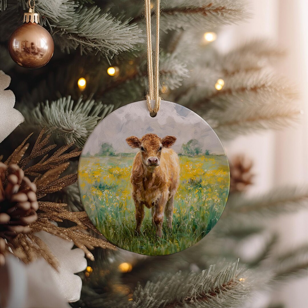 Calf Ceramic Ornament: Rustic Farm Animal Decor - Etsy
