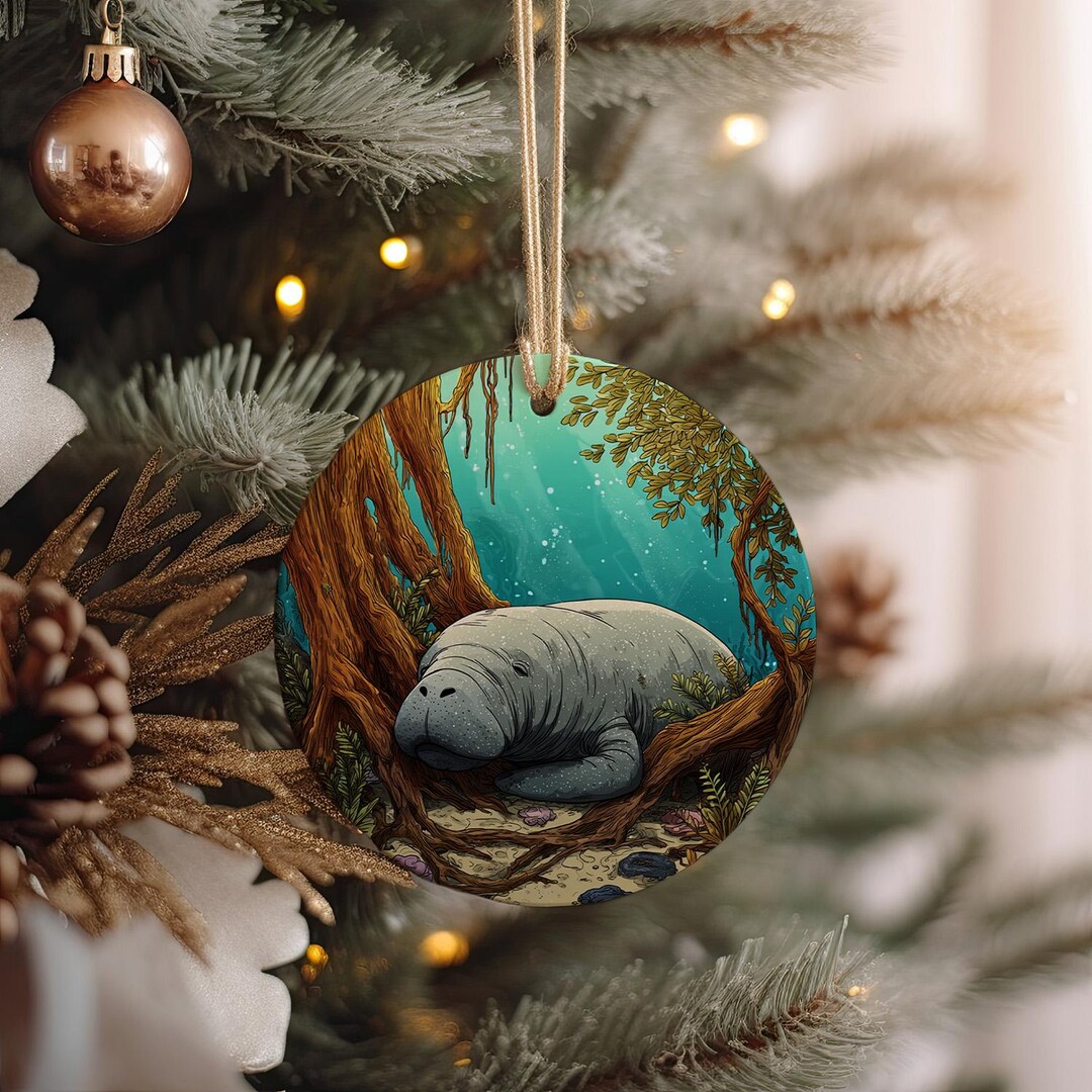Manatee Ceramic Ornament – Coastal Holiday Keepsake - Etsy
