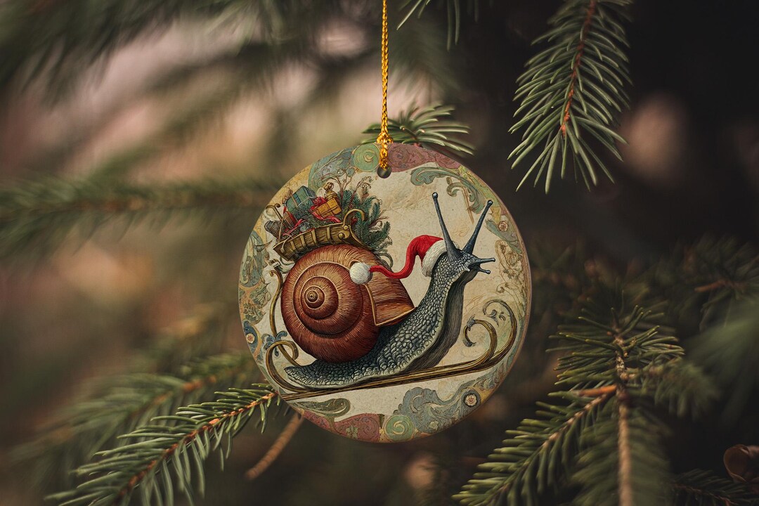 Snail Sleigh Christmas Ornament – Santa Hat Holiday Decor - Etsy