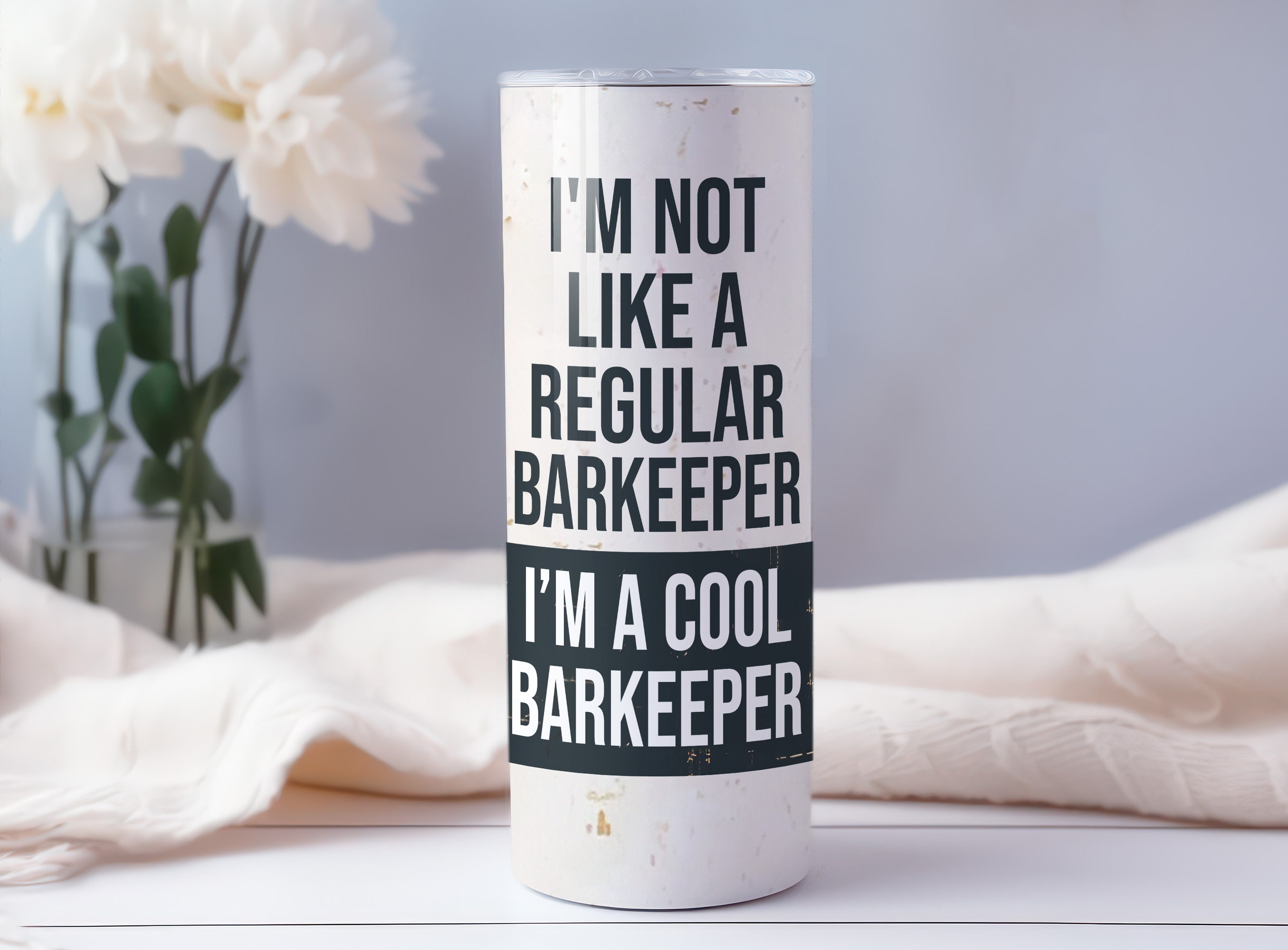 Personalized Barkeeper Tumbler, Custom Metal Cup, Unique Bartender Gift ...